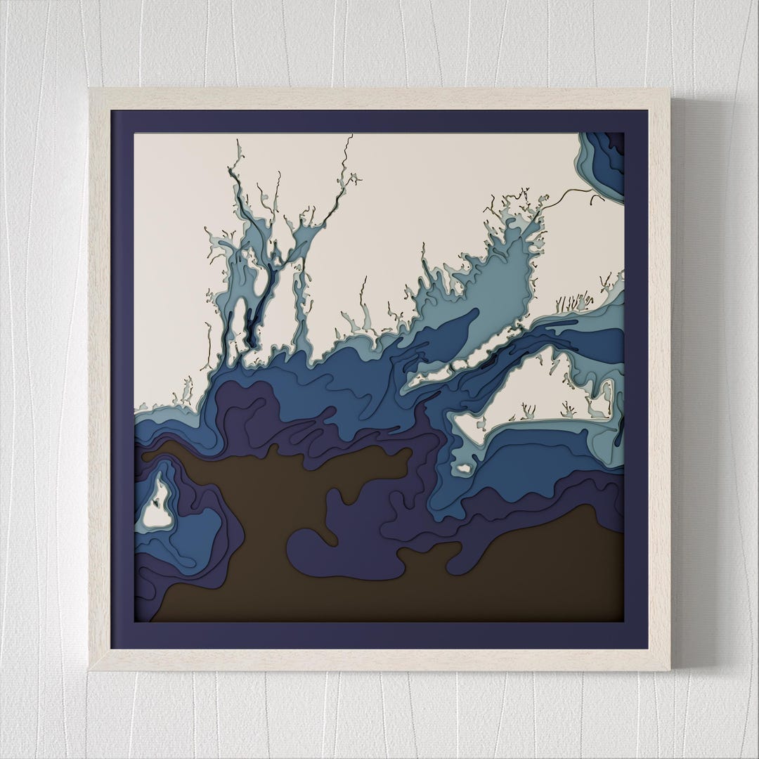 3D Map of Rhode Island Sound & Buzzards Bay, RI, USA - Etsy