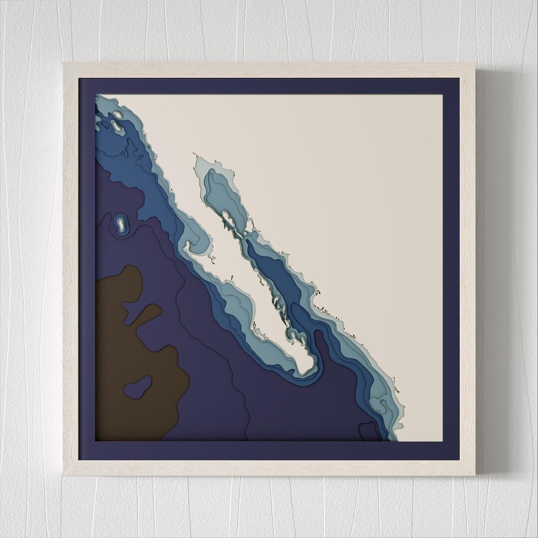 3D Map of Gulf of California, MX - Etsy Australia
