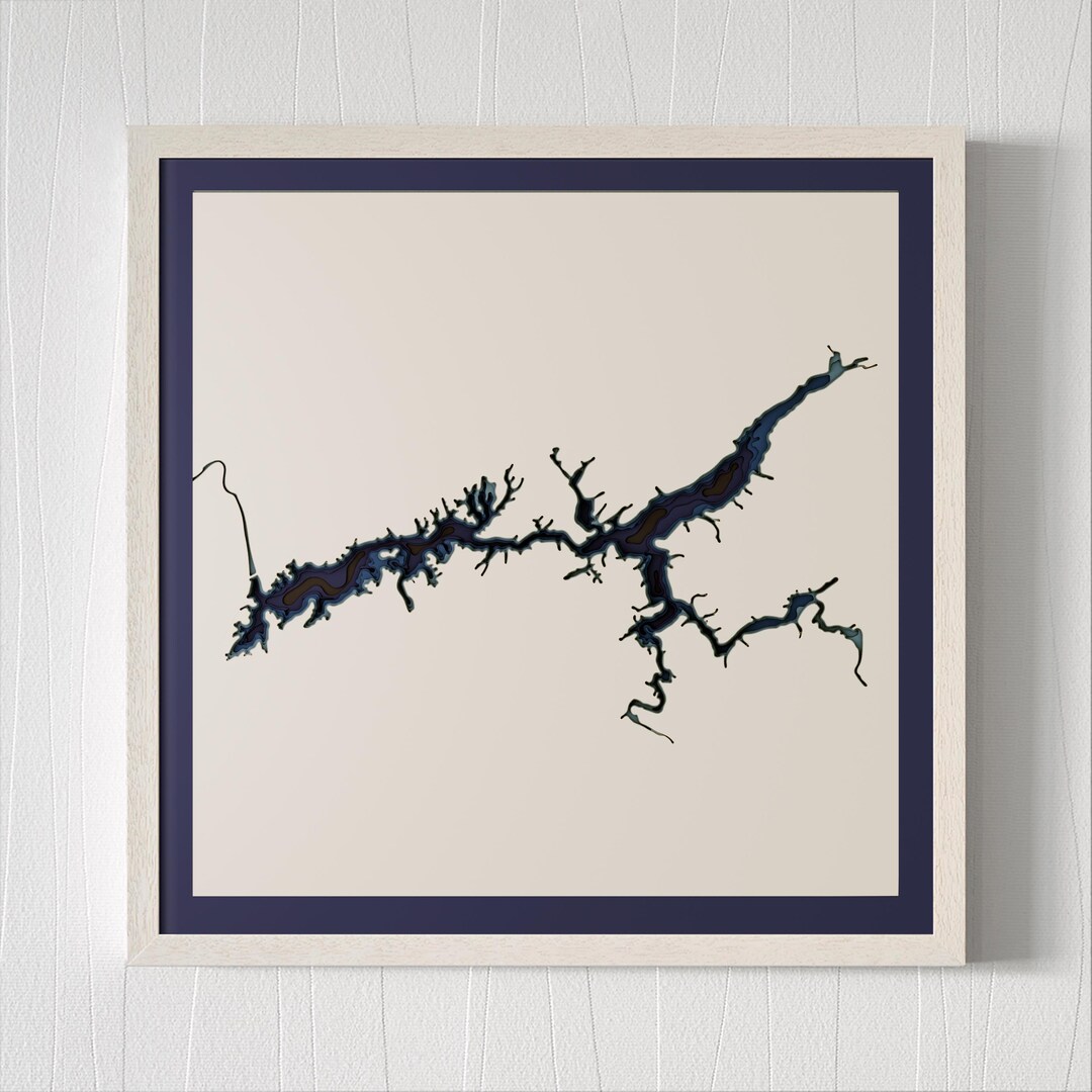 3D Map of Watauga Lake, TN, USA - Etsy
