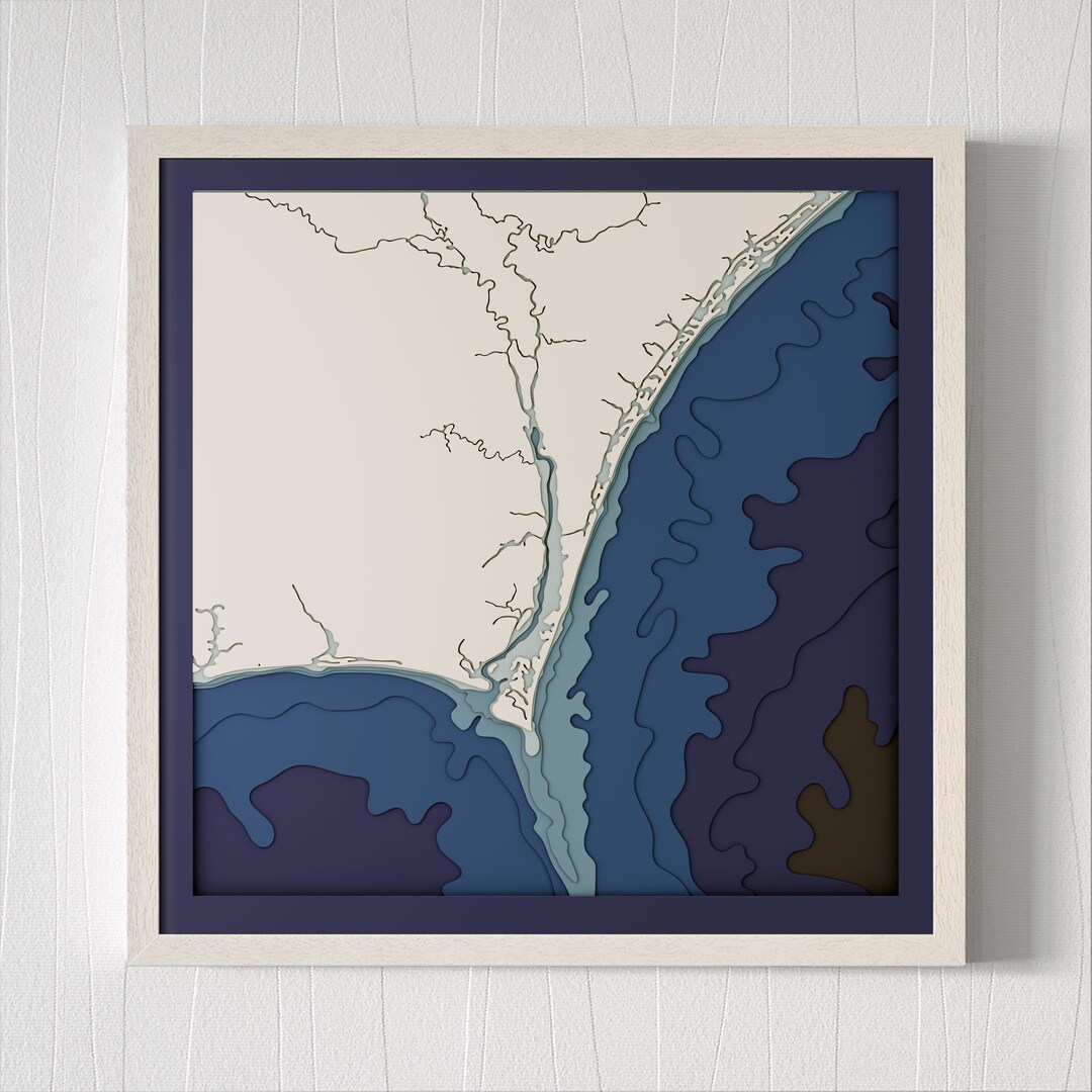 3D Map of Brunswick County, NC, USA - Etsy