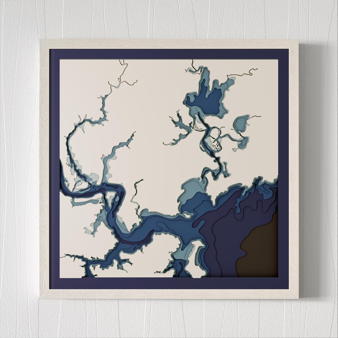 3D Map of Hawkesbury River, Broken Bay, NSW, AUS - Etsy Australia