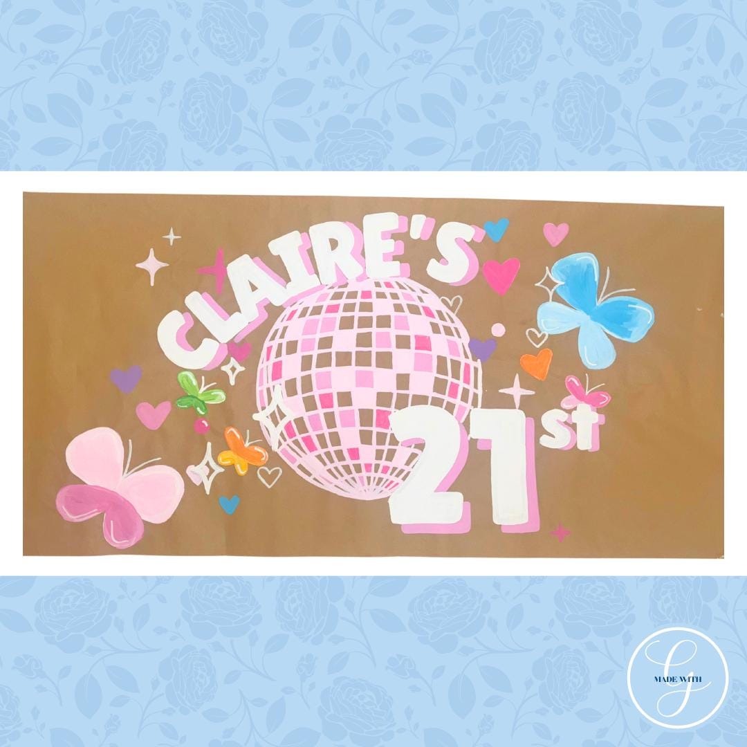 Hand Painted Custom Party Banner - Birthdays, Weddings and Special ...