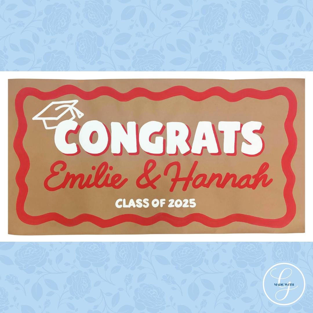 Custom Hand Painted Banner - Craft Paper Banner - Graduation ...