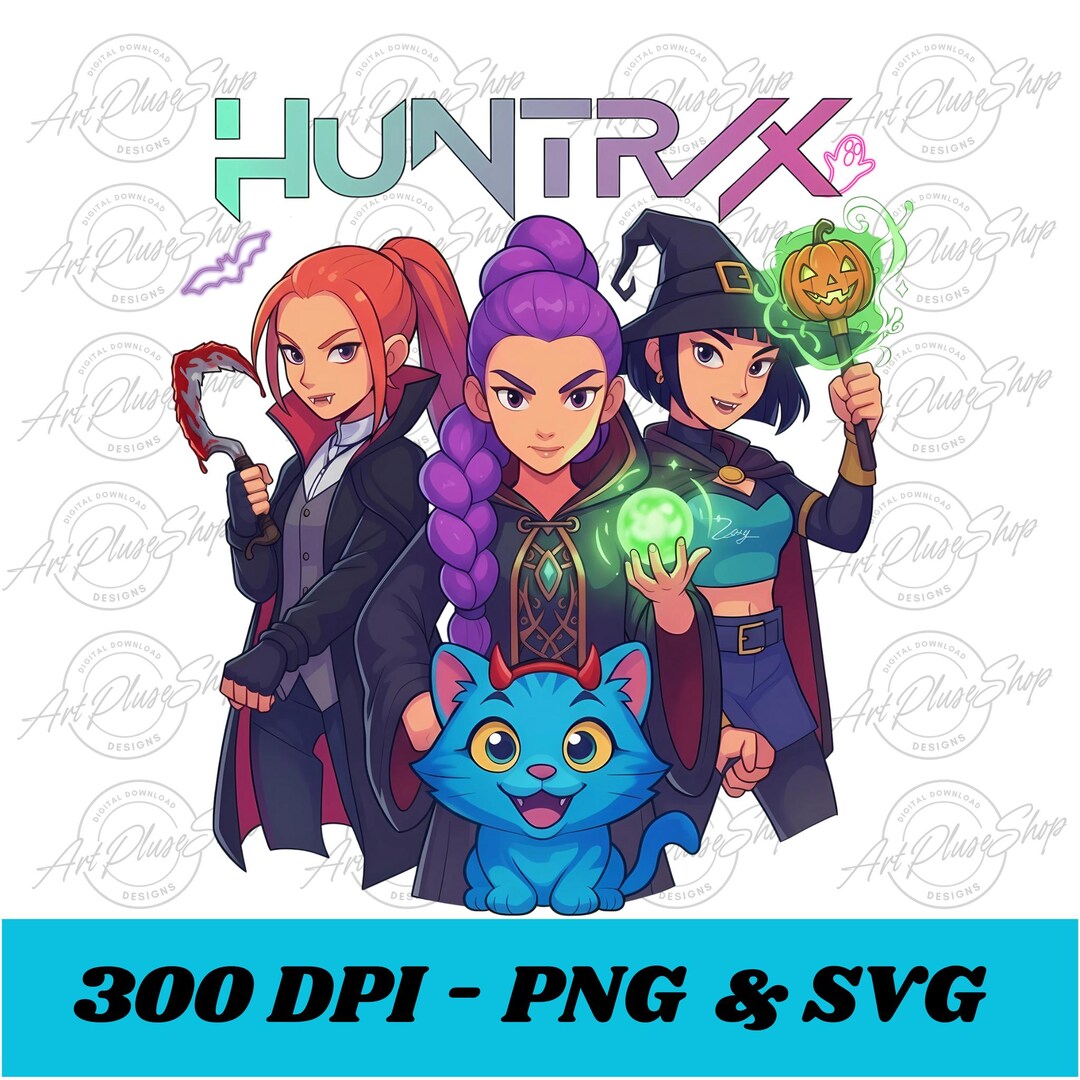 Spooky Huntrix Halloween PNG, Kpop Demon Hunters Clipart, Derpy Tiger ...