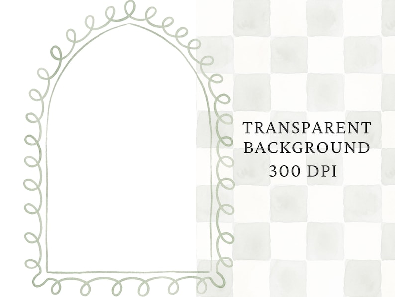 Sage Green Frame Clipart Bundle, Minimal Line Frame PNG Set, Baby ...