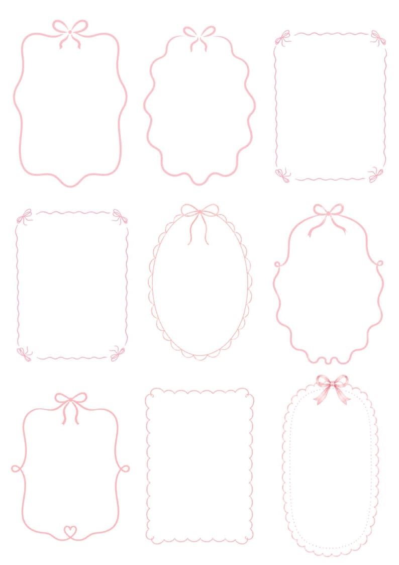 Soft Pink Frame Clipart for Birthday Invitation, Baby Shower Invitation ...