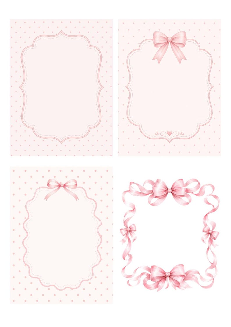 Soft Pink Frame Clipart for Birthday Invitation, Baby Shower Invitation ...