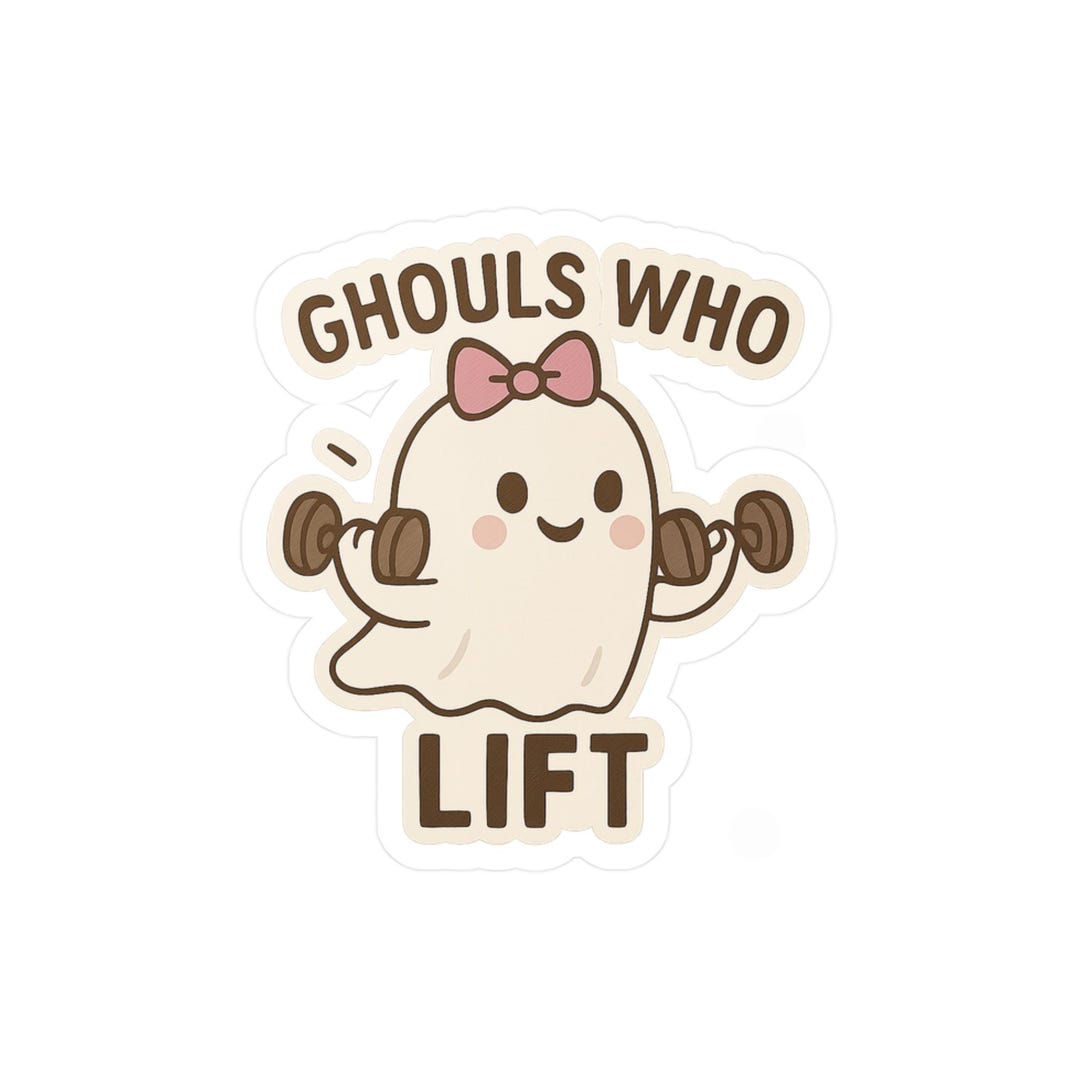 Ghouls Who Lift Sticker - Cute Ghost Weightlifting Decal | Funny ...