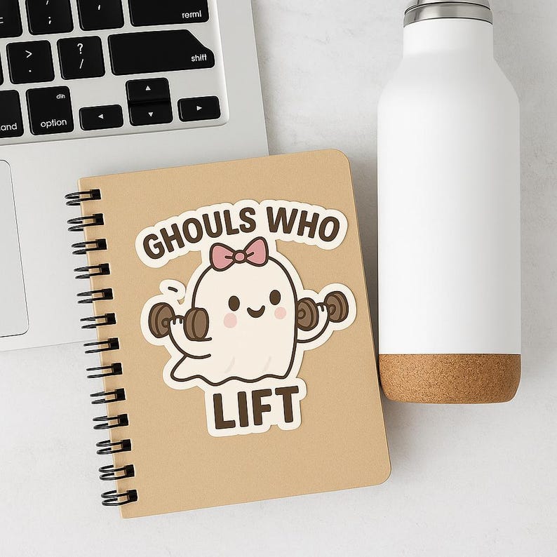 Ghouls Who Lift Sticker - Cute Ghost Weightlifting Decal | Funny ...