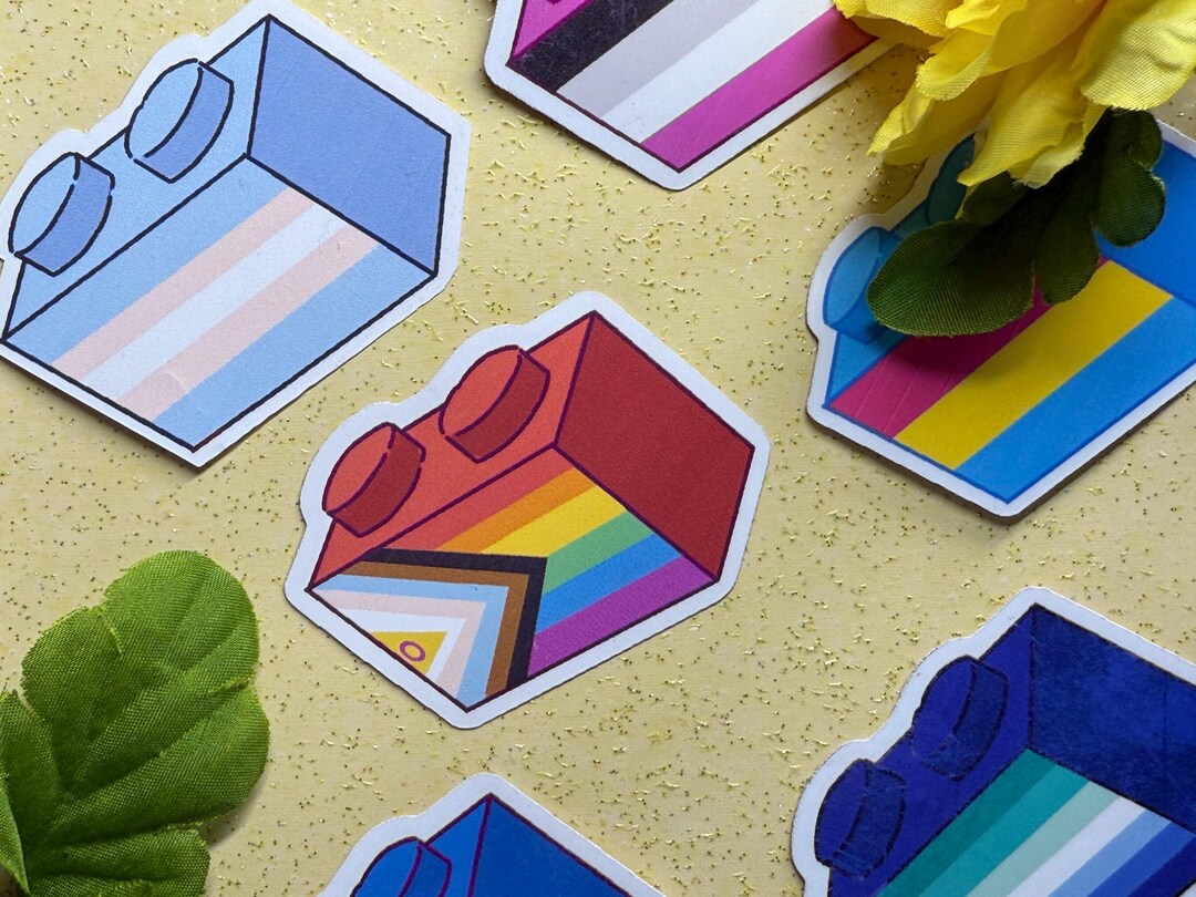 LGBTQIA+ Building Brick Stickers - Etsy