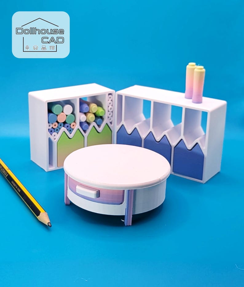 Dollhouse Pastel Craft Room Bundle 1:12 Scale Digital STL Files Easy ...
