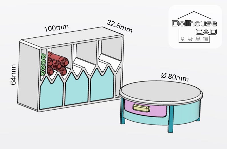 Dollhouse Pastel Craft Room Bundle 1:12 Scale Digital STL Files Easy ...