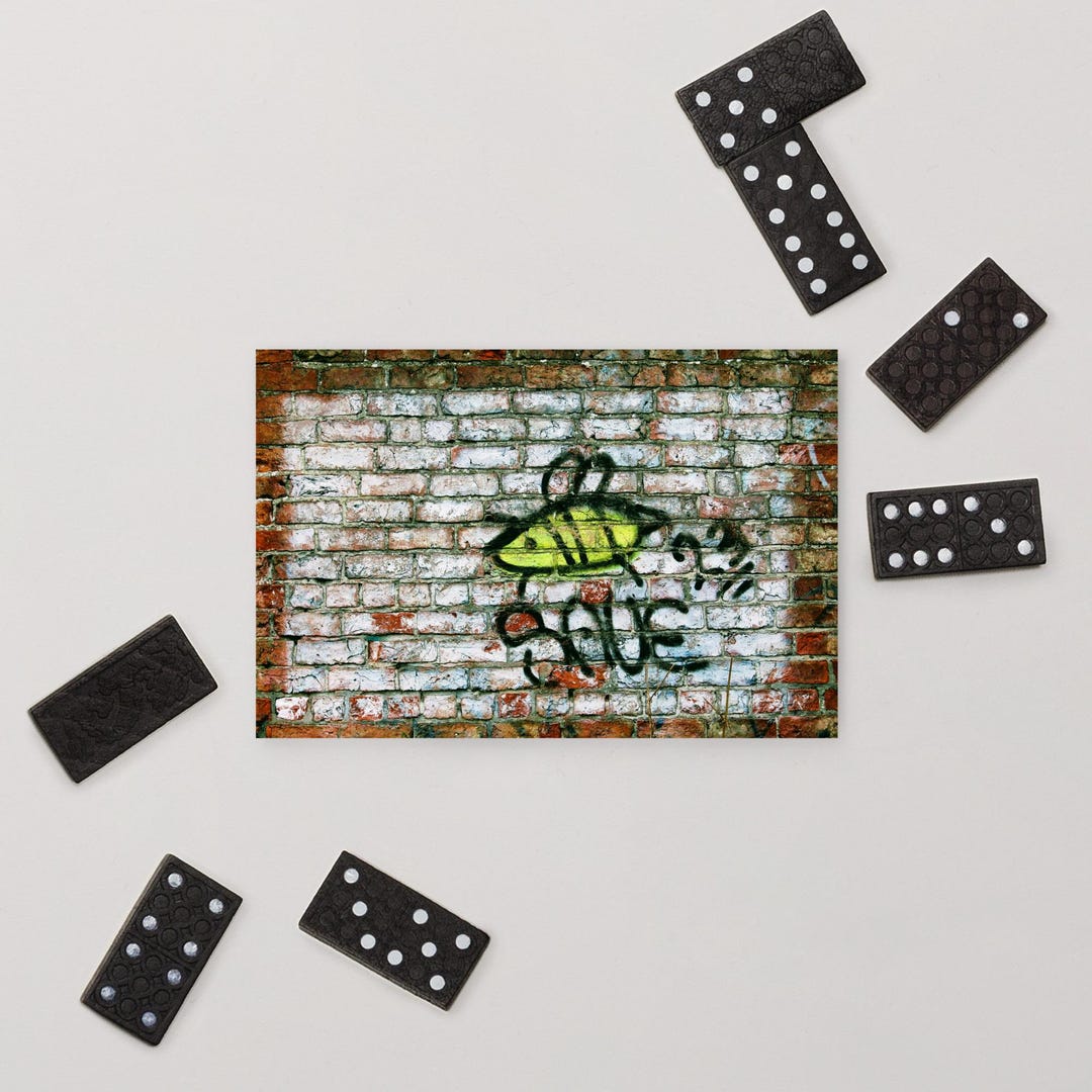 Save the Bees Postcard – Urban Bee Street Art Print – Eco Gift Idea ...