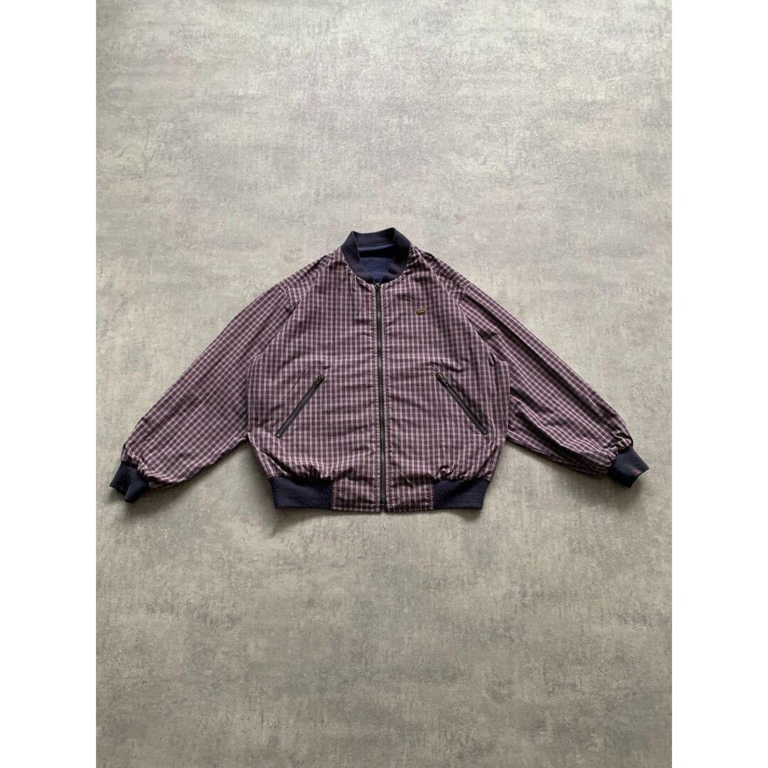 Lacoste Reversible Double Sided Bomber Full Zip Jacket Mens 54 XL Navy ...