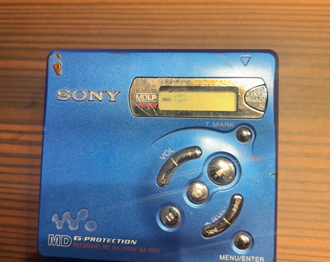 Sony MD Walkman MZ-R501 Blue Minidisc Player Recorder - Tested Works - Etsy