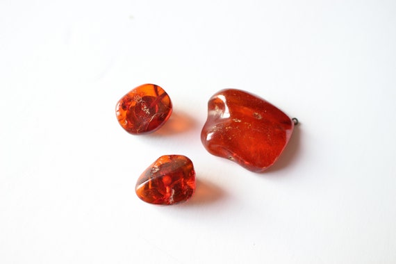 Vintage Retro Real Cherry Amber Pendant and Matching … - Gem