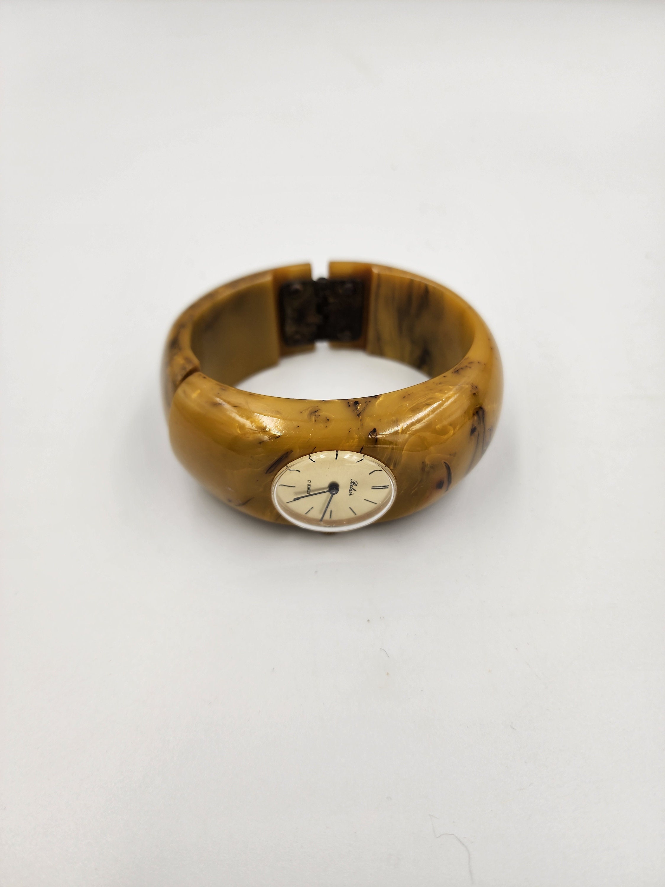 1940s Yellow Bakelite Watch Cuff Bracelet Bangle, Belair Swiss - Etsy