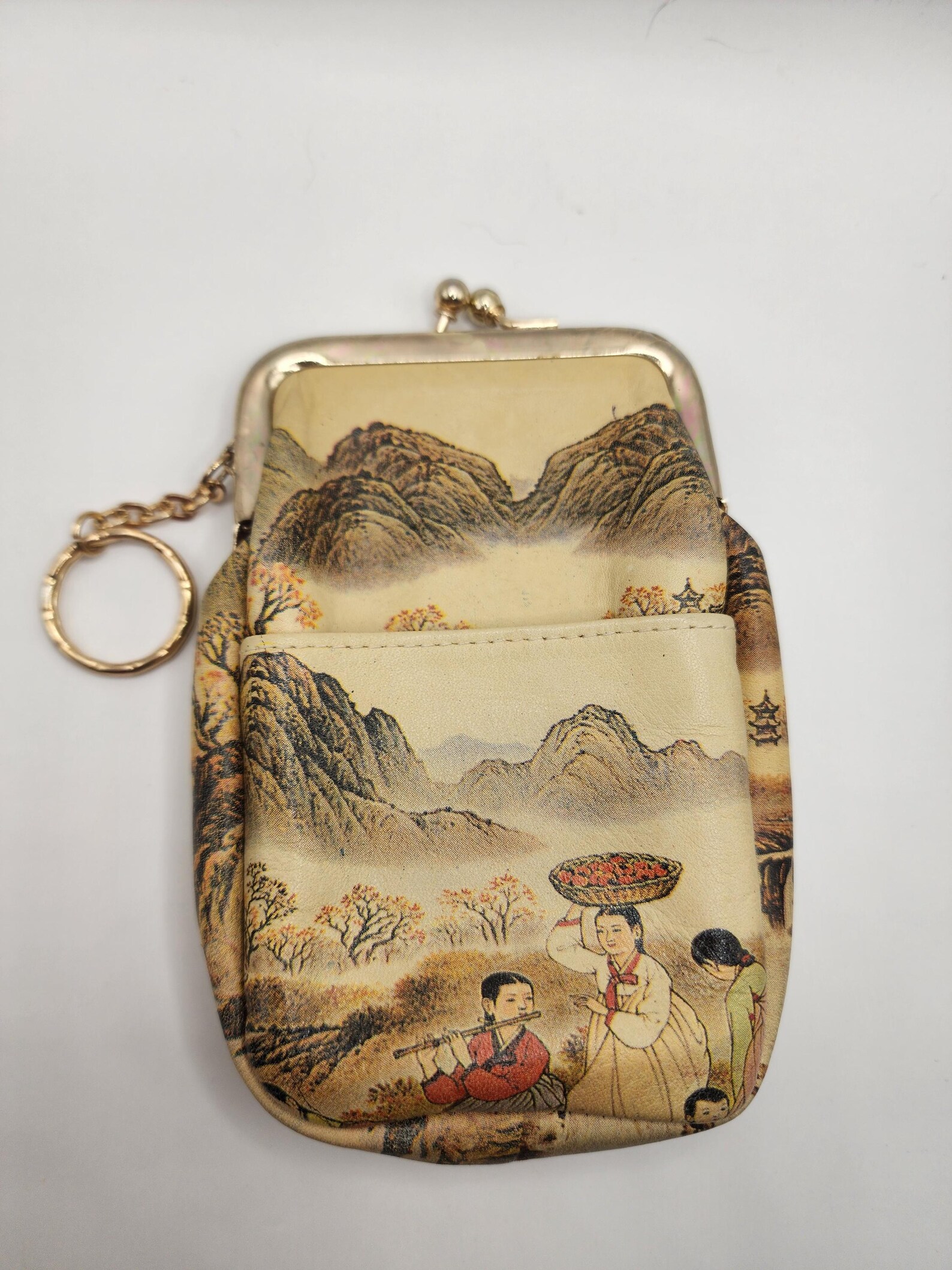 Leather Korean Coin Purse 1980s Traditional Hanbok Flute Scene - Etsy