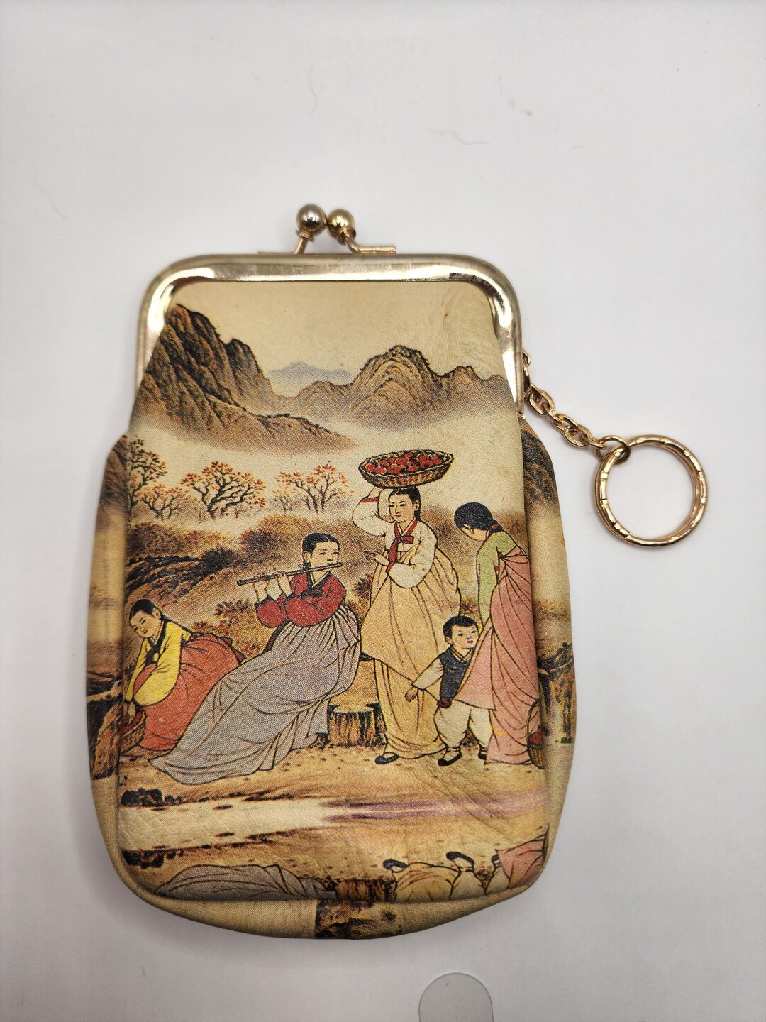 Leather Korean Coin Purse 1980s Traditional Hanbok Flute Scene - Etsy