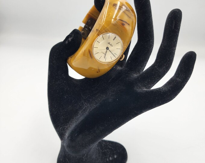 1940s Yellow Bakelite Watch Cuff Bracelet Bangle, Belair Swiss - Etsy