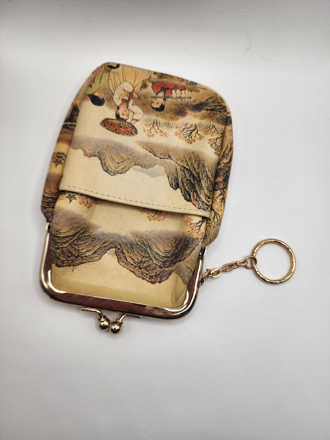 Leather Korean Coin Purse 1980s Traditional Hanbok Flute Scene - Etsy
