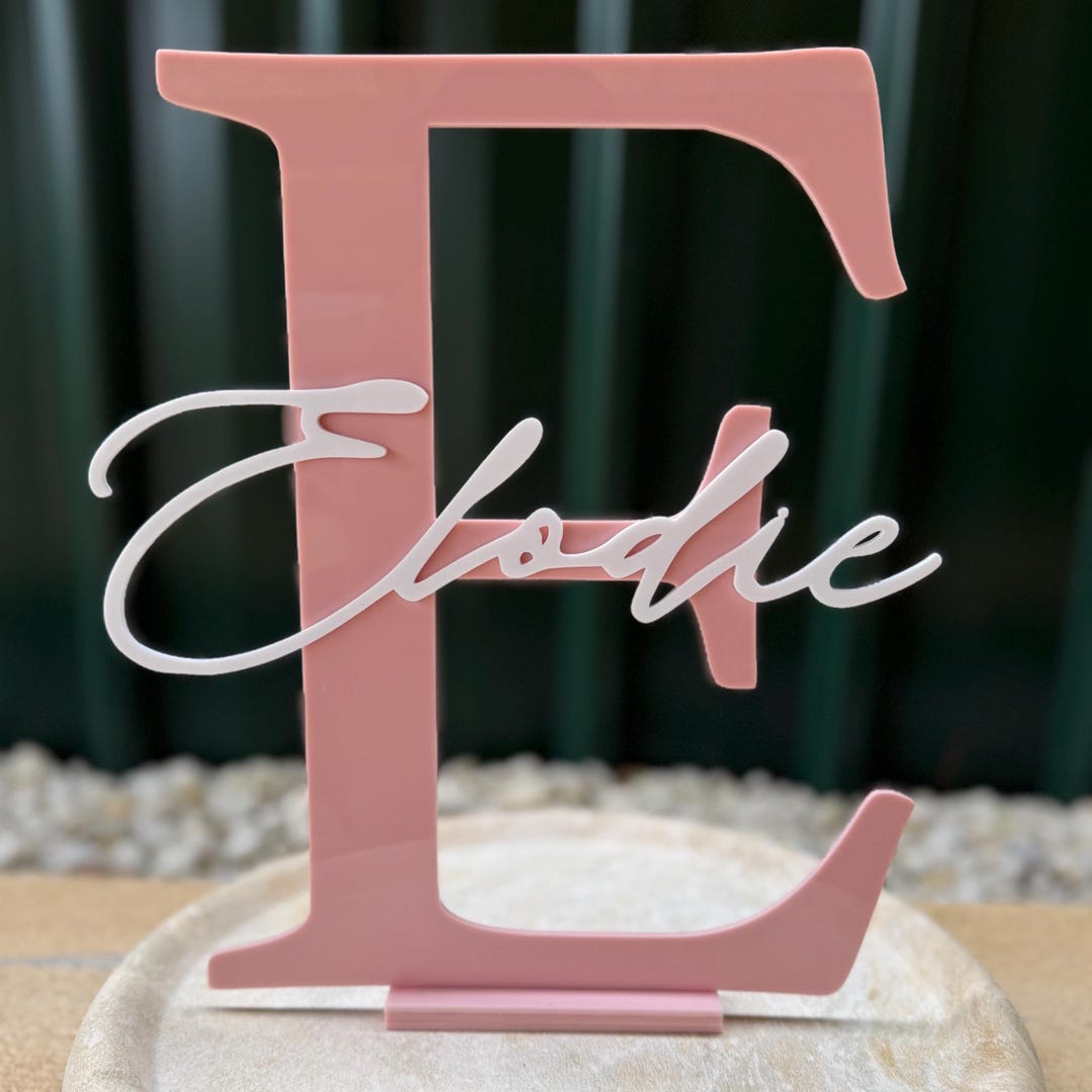 Personalised Acrylic Initial Name Stand: Laser-cut Nursery Decor - Etsy