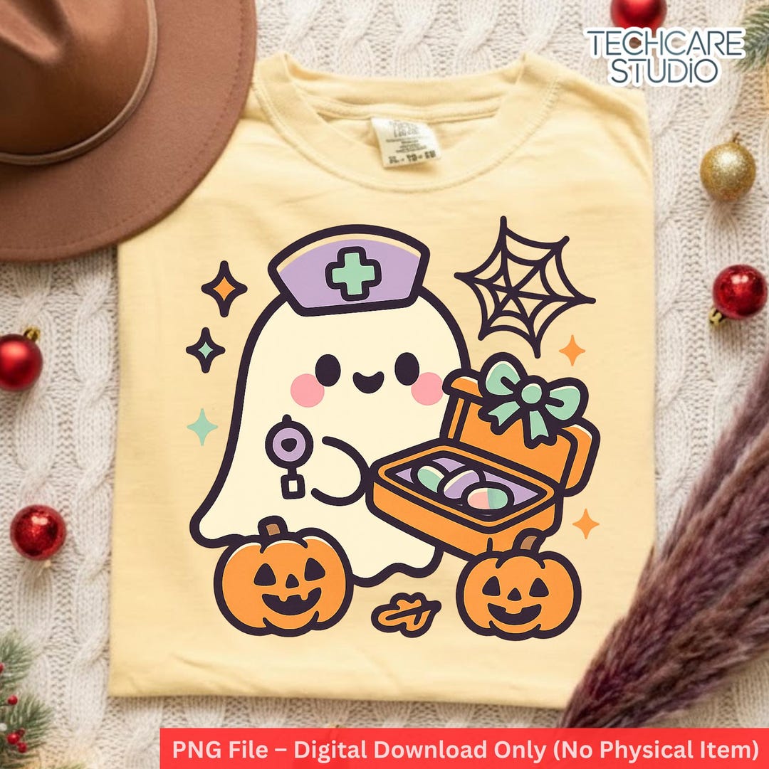 Kawaii Nurse Ghost Pill Box PNG | Halloween Medical Clipart for ...