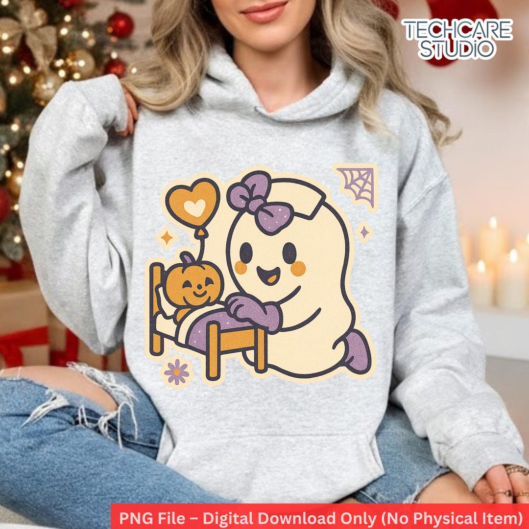 Nurse Ghost Caring for Pumpkin Patient PNG | Kawaii Halloween Medical ...