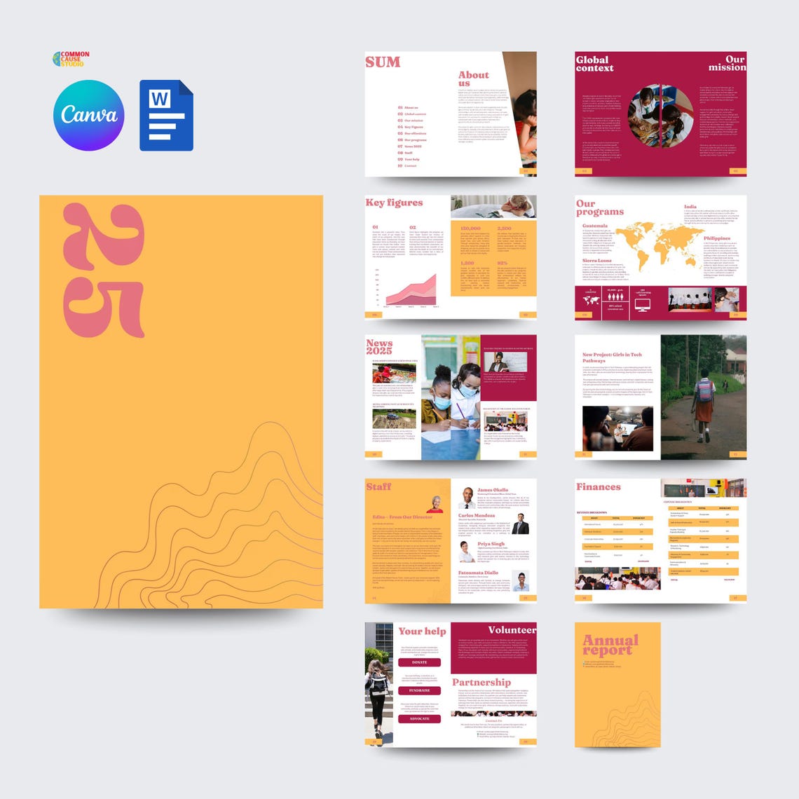 Annual NGO Report Template | Non-profit | Editable Canva | Charity ...