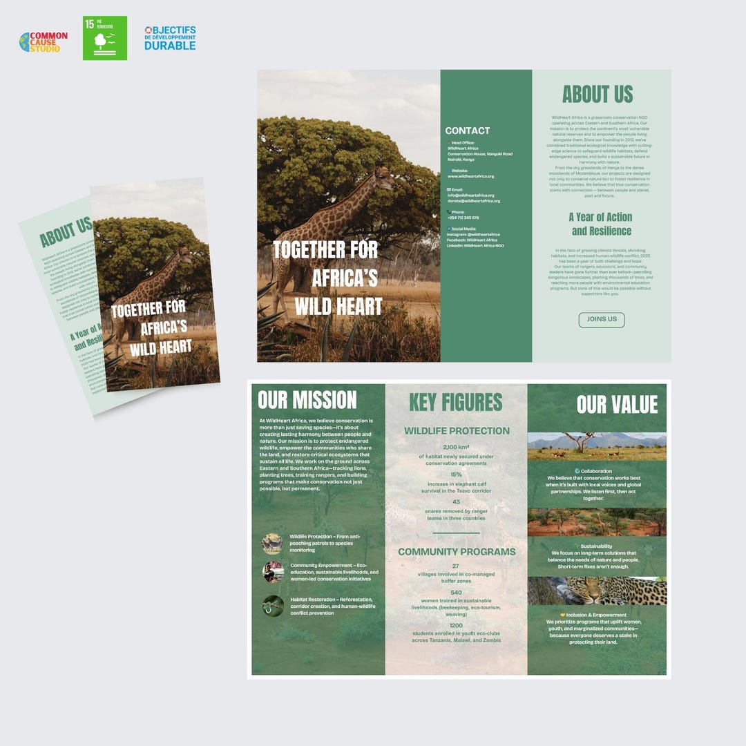 Wildlife NGO Brochure Template | Editable Canva Nonprofit Print Design ...