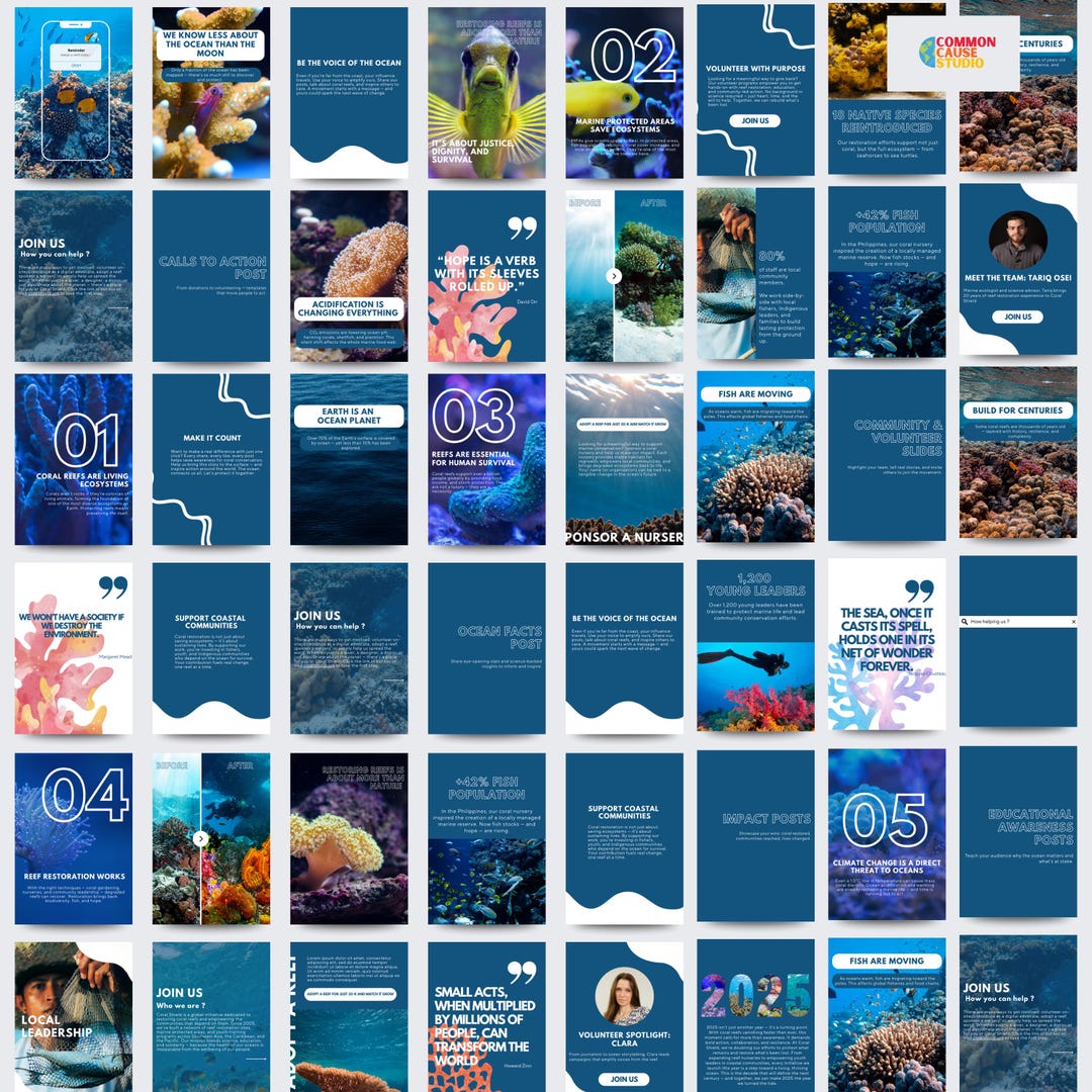 Social Media Canva Templates I Ocean and Climate Instagram Posts ...
