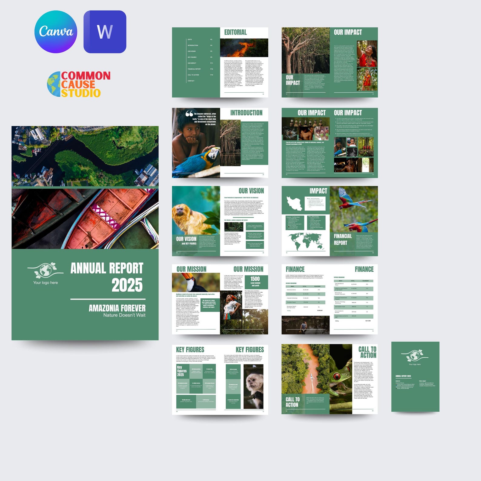 Annual NGO Report Template | Non-profit | Editable Canva | Charity ...