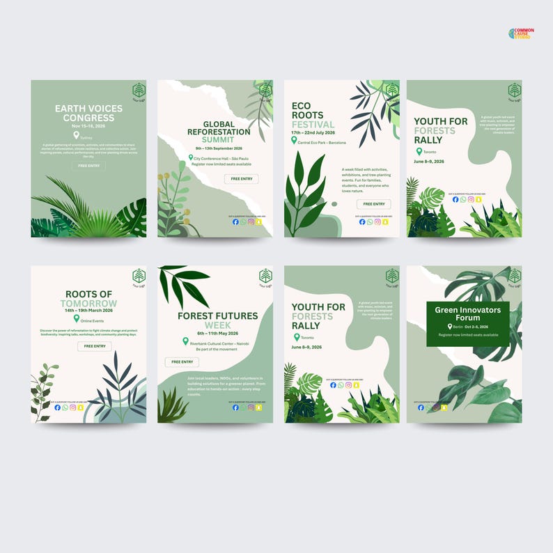 Social Media Pack Nature I Editable Canva Templates - Etsy