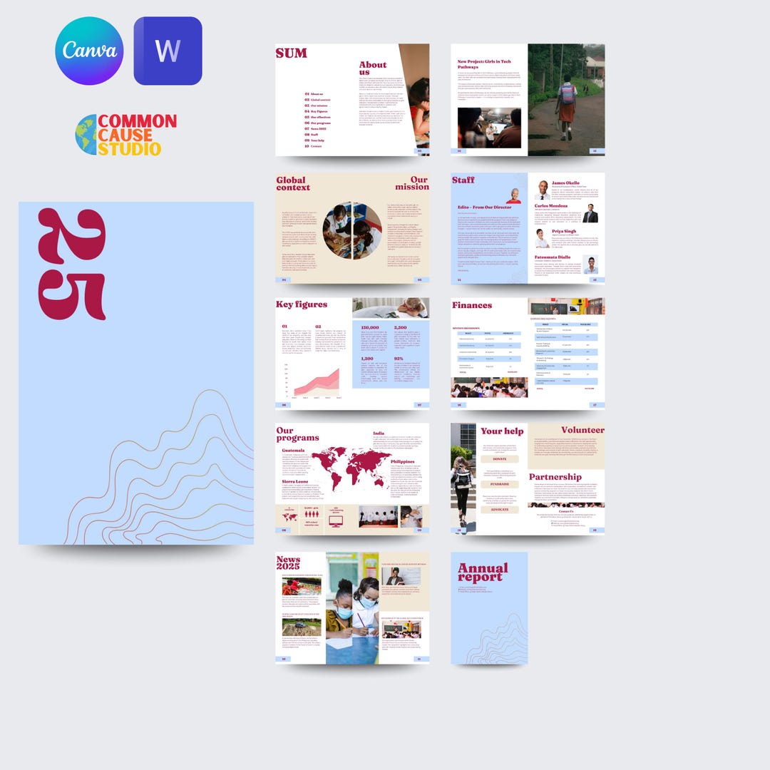 Annual NGO Report Template | Non-profit | Editable Canva | Charity ...