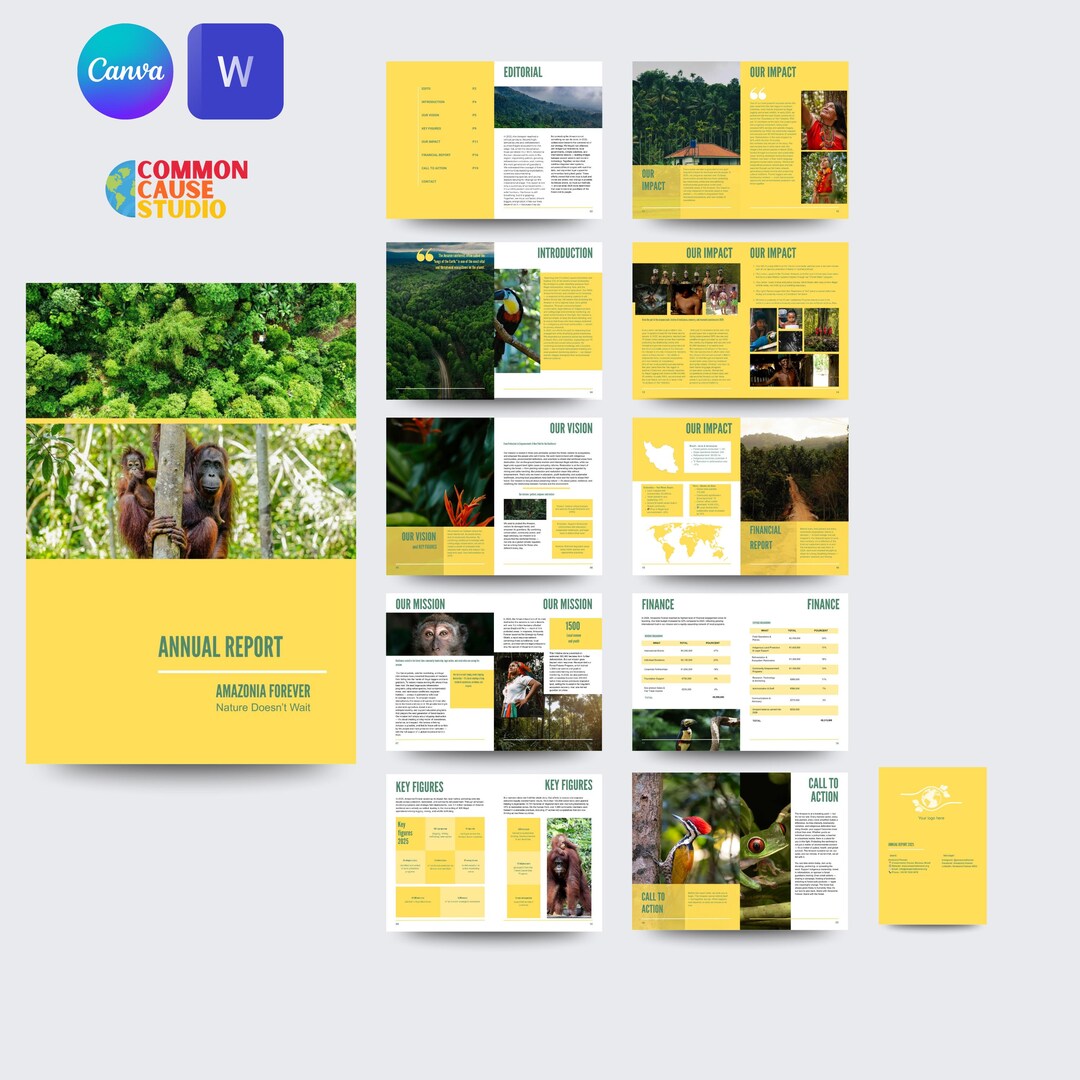 Annual NGO Report Template | Non-profit | Editable Canva | Charity ...