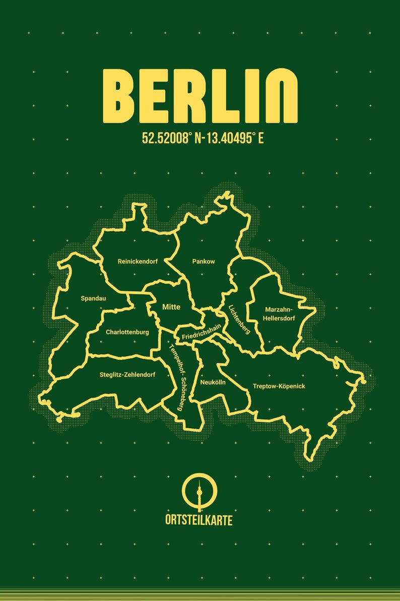 Map of Berlin - Etsy
