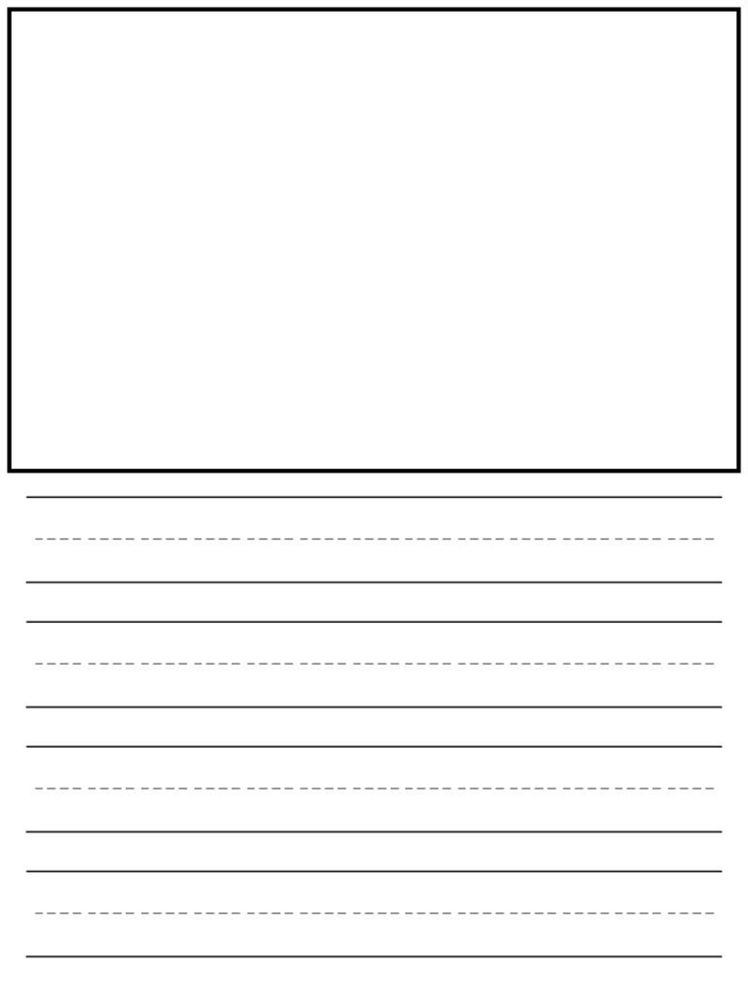 Lined Paper With Drawing Box for Elementary - Etsy