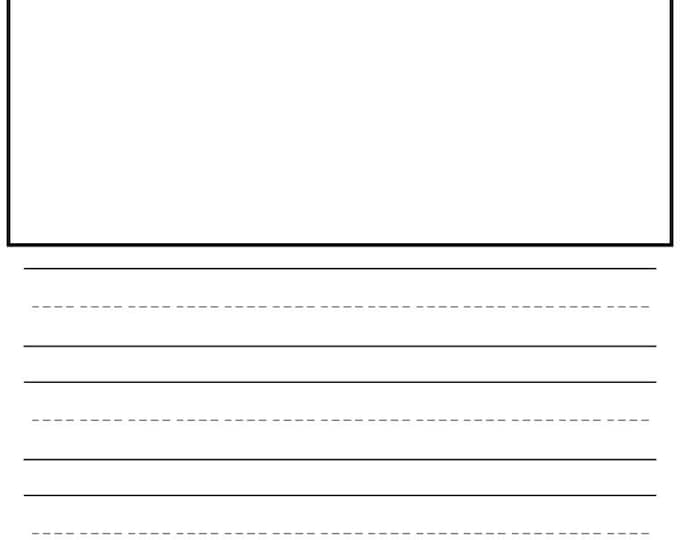 Lined Paper With Drawing Box for Elementary - Etsy