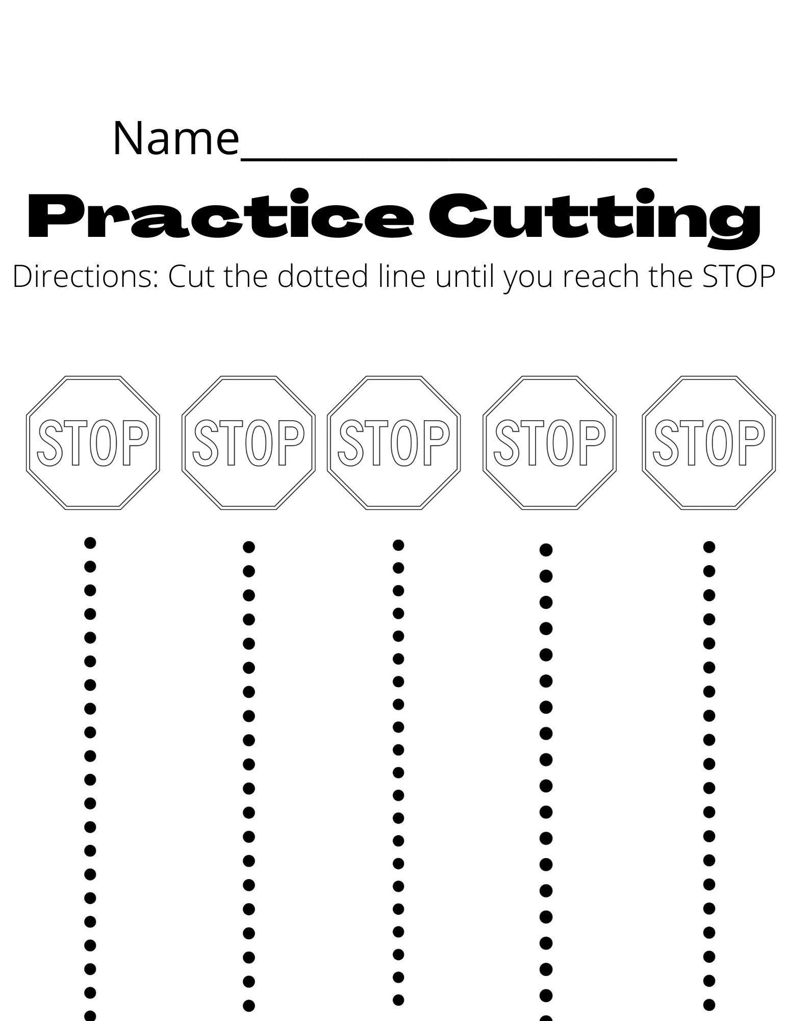 Cutting Practice Worksheet - Etsy