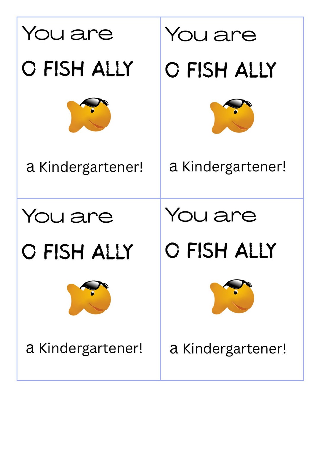 Goldfish Welcome to Kindergarten - Etsy