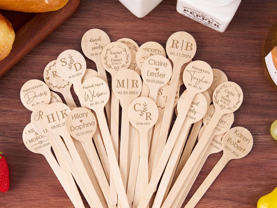 Custom Wooden Drink Stirrers,personalized Drink Stir Sticks,wood ...