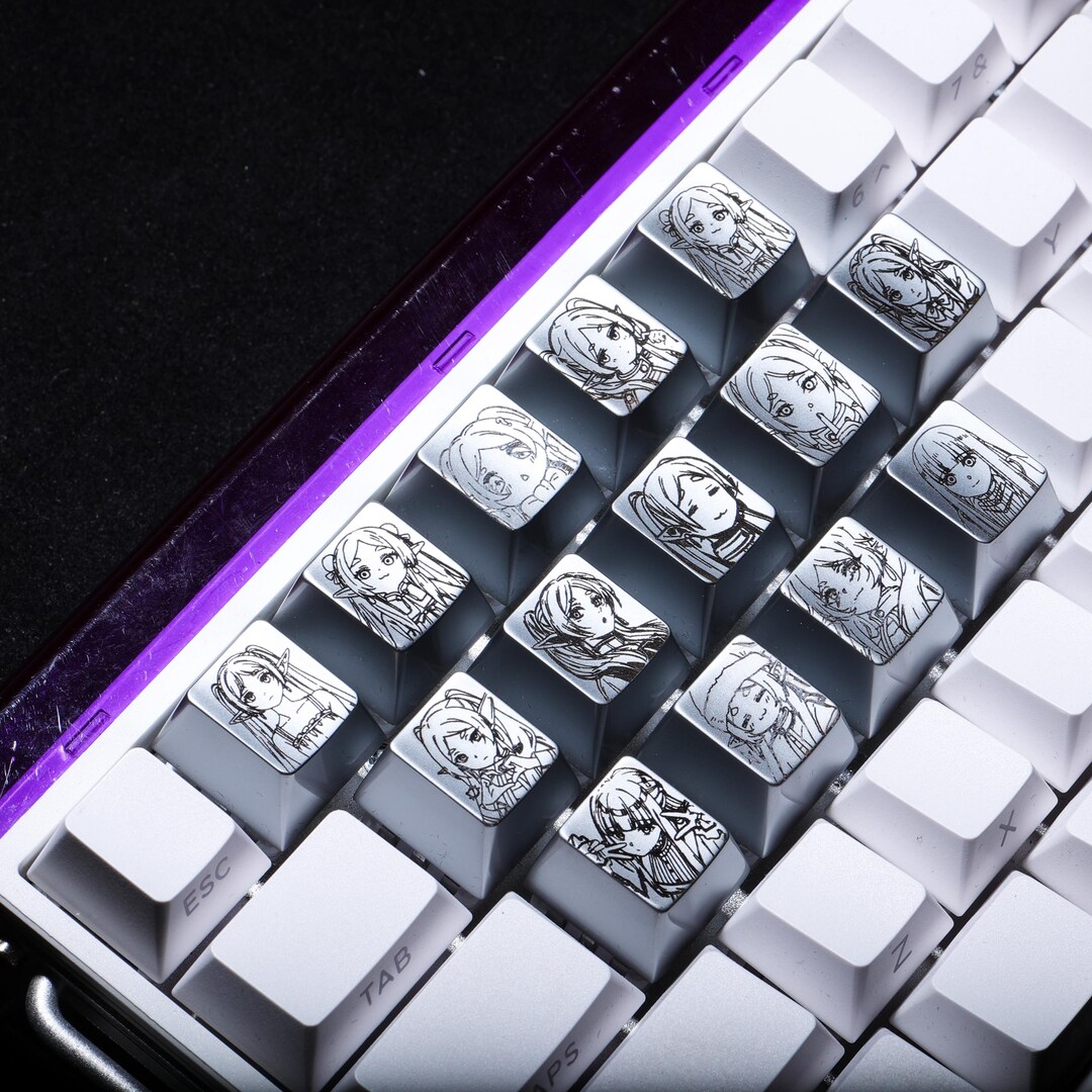 Frieren Beyond Journeys End Metal Keycap Set Laser Engraved Zinc Alloy ...