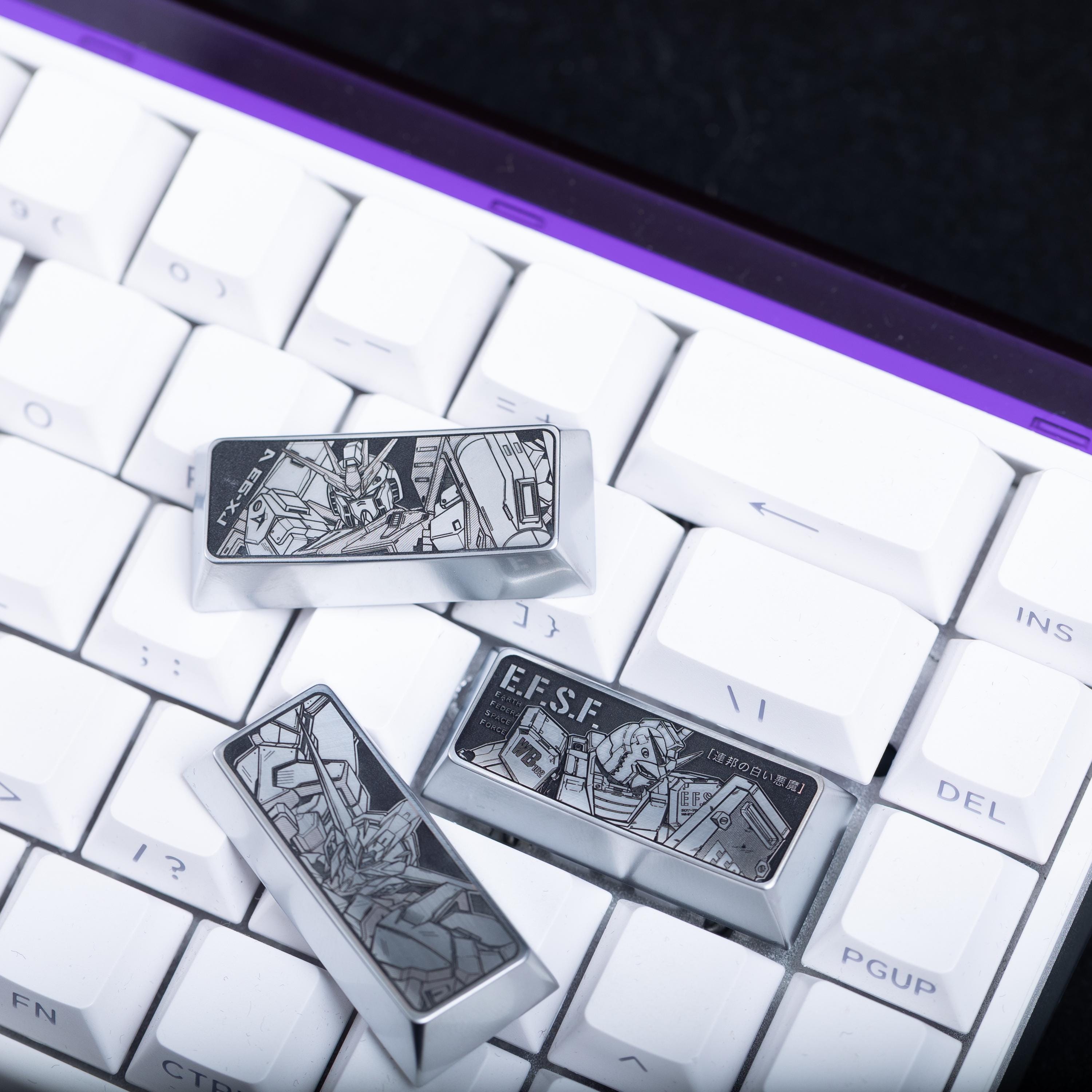 Gundam Metal Keycap Set 3 Piece Zinc Alloy Engraved Spacebars ...