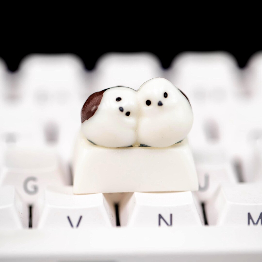 Kawaii Lovebird Artisan Keycap – Handmade Resin Keycap With Two Cute ...