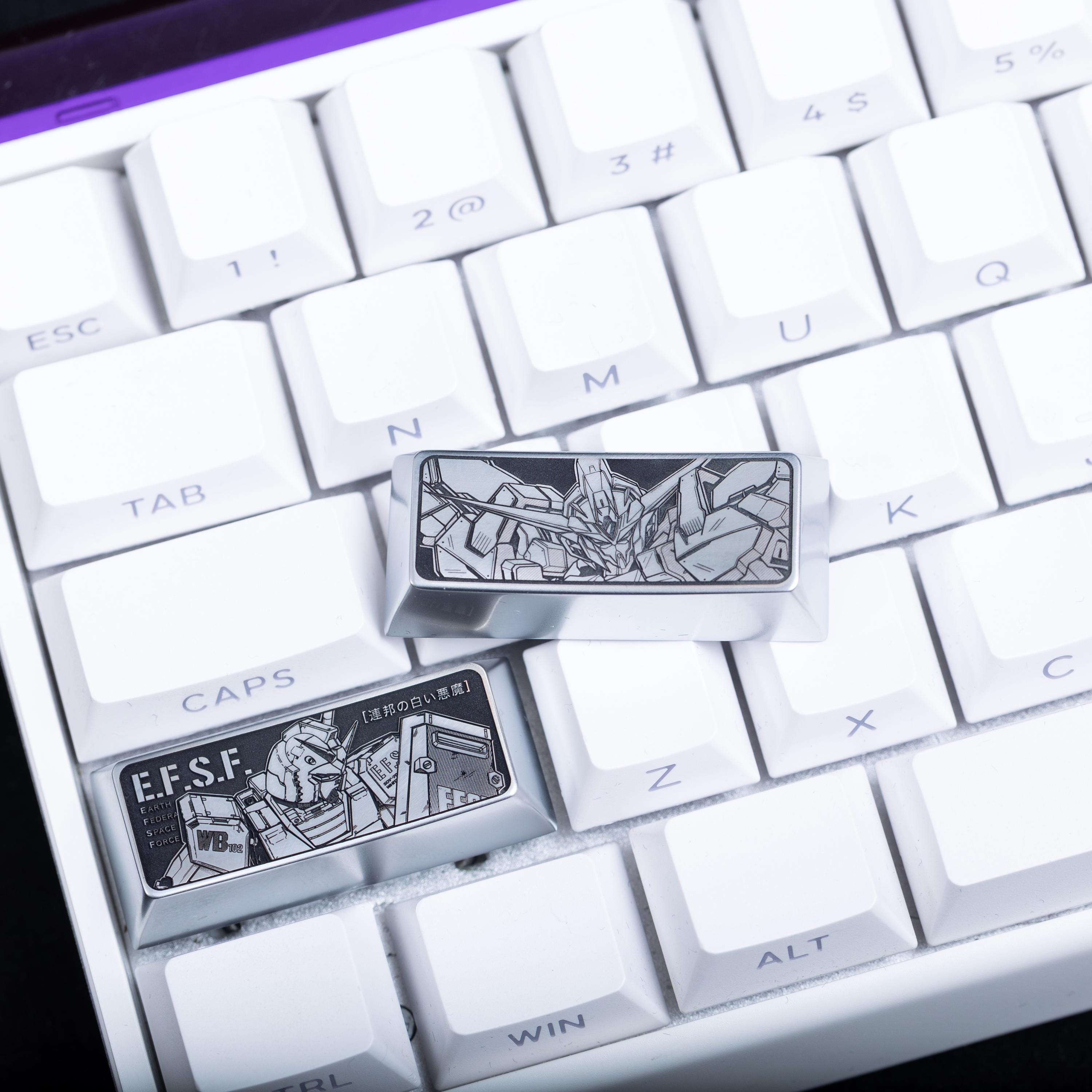 Gundam Metal Keycap Set 3 Piece Zinc Alloy Engraved Spacebars ...