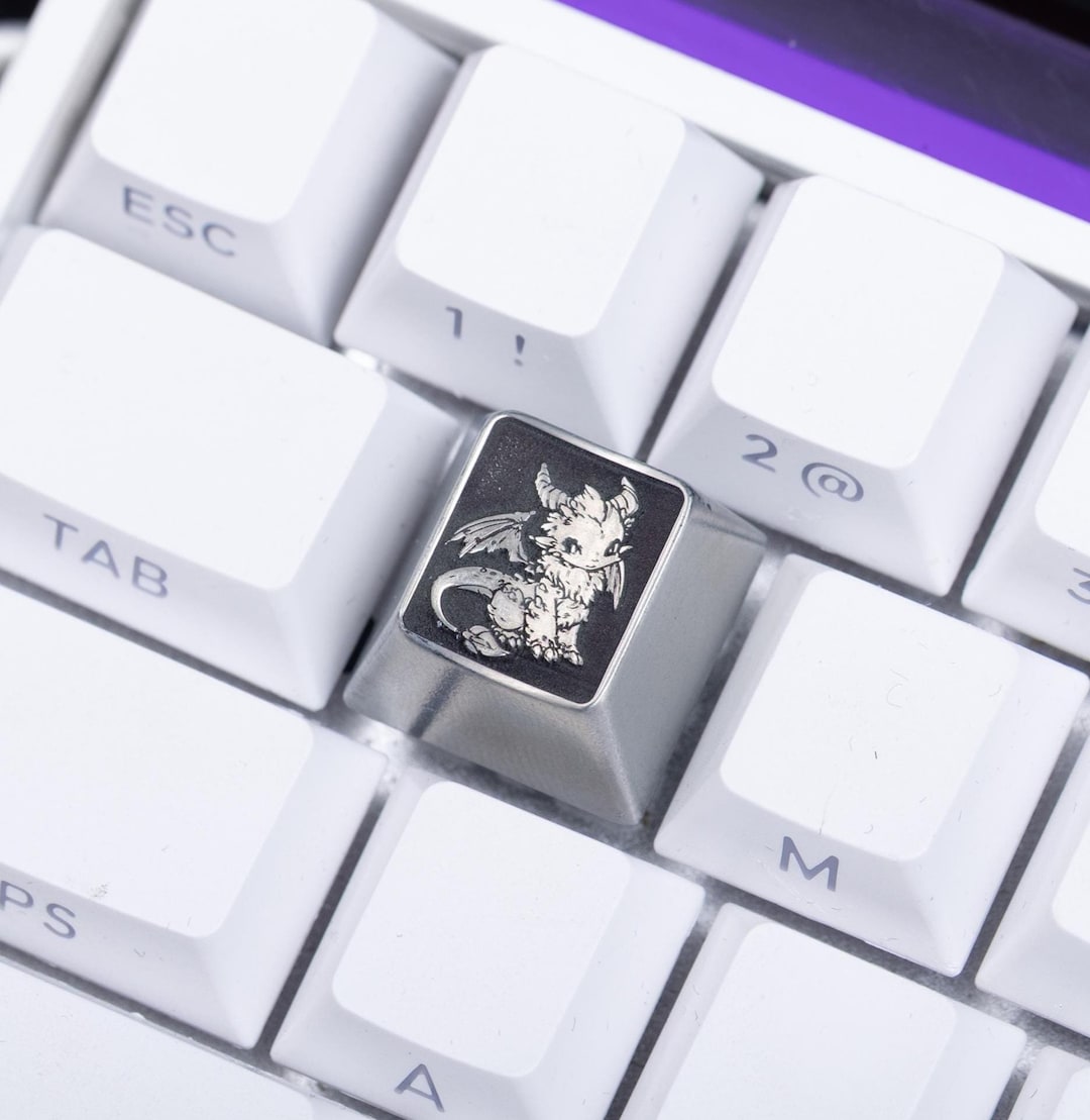 Cute Dragon Metal Keycap Zinc Alloy Engraved Artisan Keycap Mechanical ...