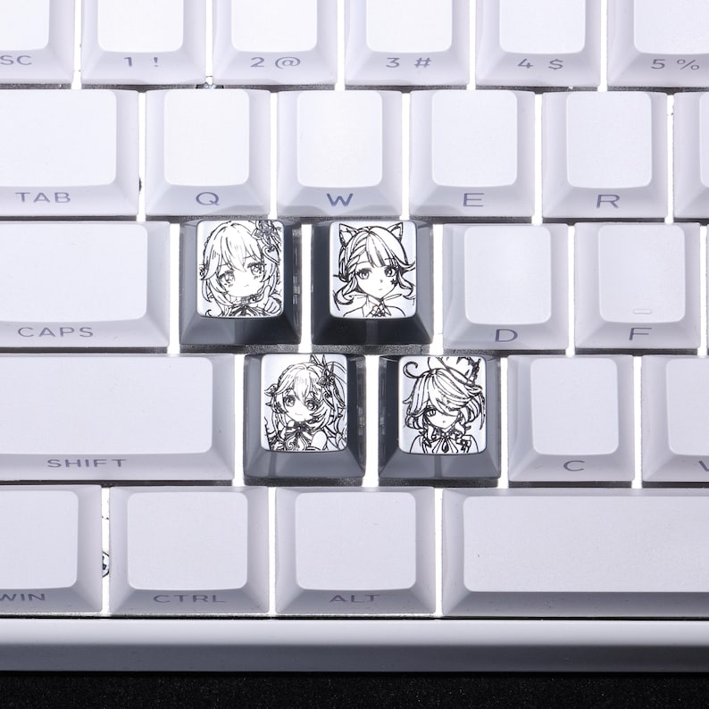 Genshin Fontaine Metal Keycap Set Laser Engraved Zinc Alloy Keycaps ...