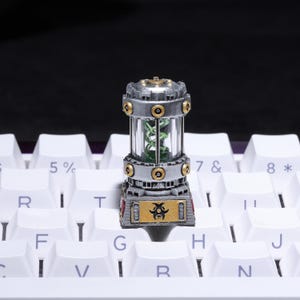 Biohazard Lab Capsule Keycap Handcrafted Resin Sci-fi Reactor Artisan ...