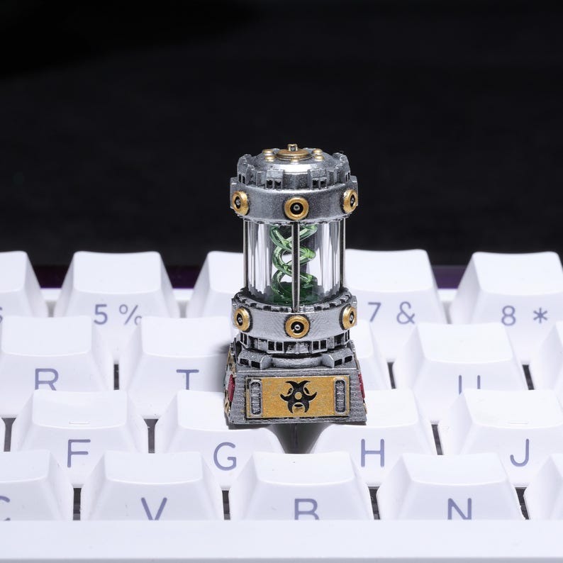 Biohazard Lab Capsule Keycap Handcrafted Resin Sci-fi Reactor Artisan ...