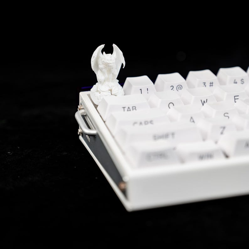Gothic Gargoyle Artisan Keycap 3D Printed White Fantasy Sculptural ...
